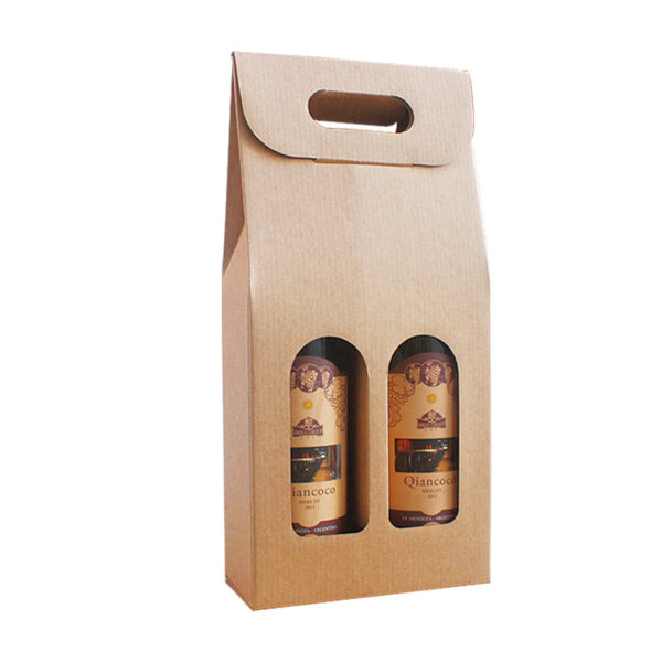Kraft Paper Wine Bottle Carrier - tw-package